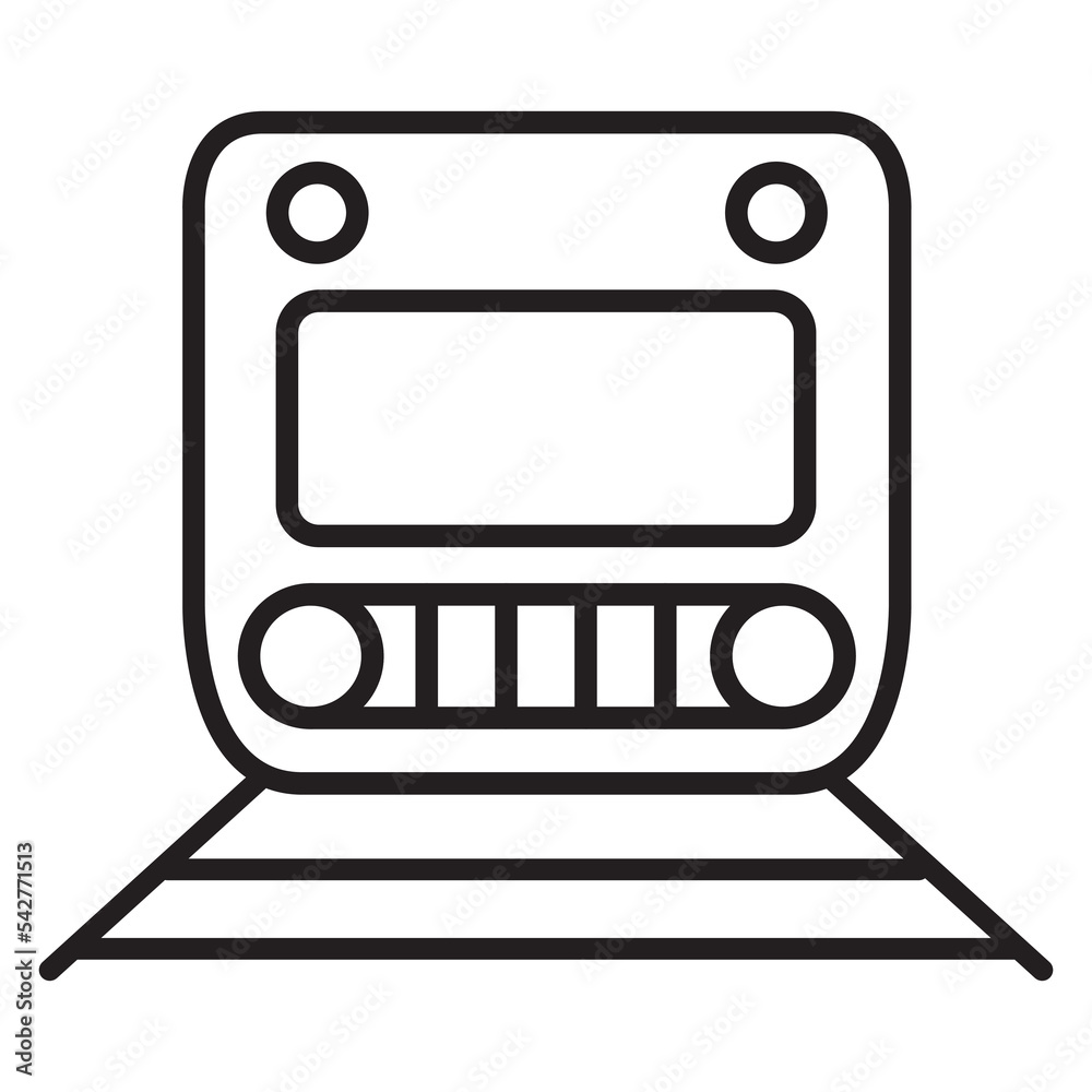 Subway train icon.Subway locomotive front view.Electric train outline ...