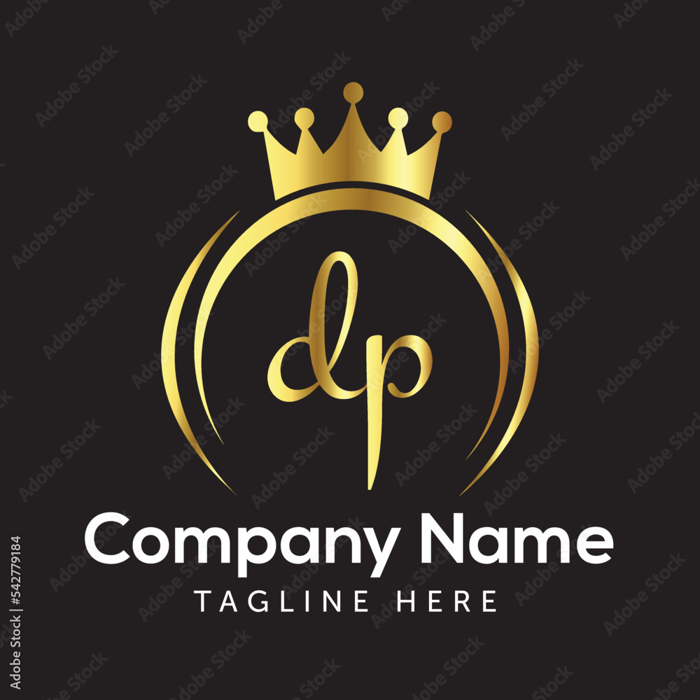 dp letter logo with script typography vector template creative script ...