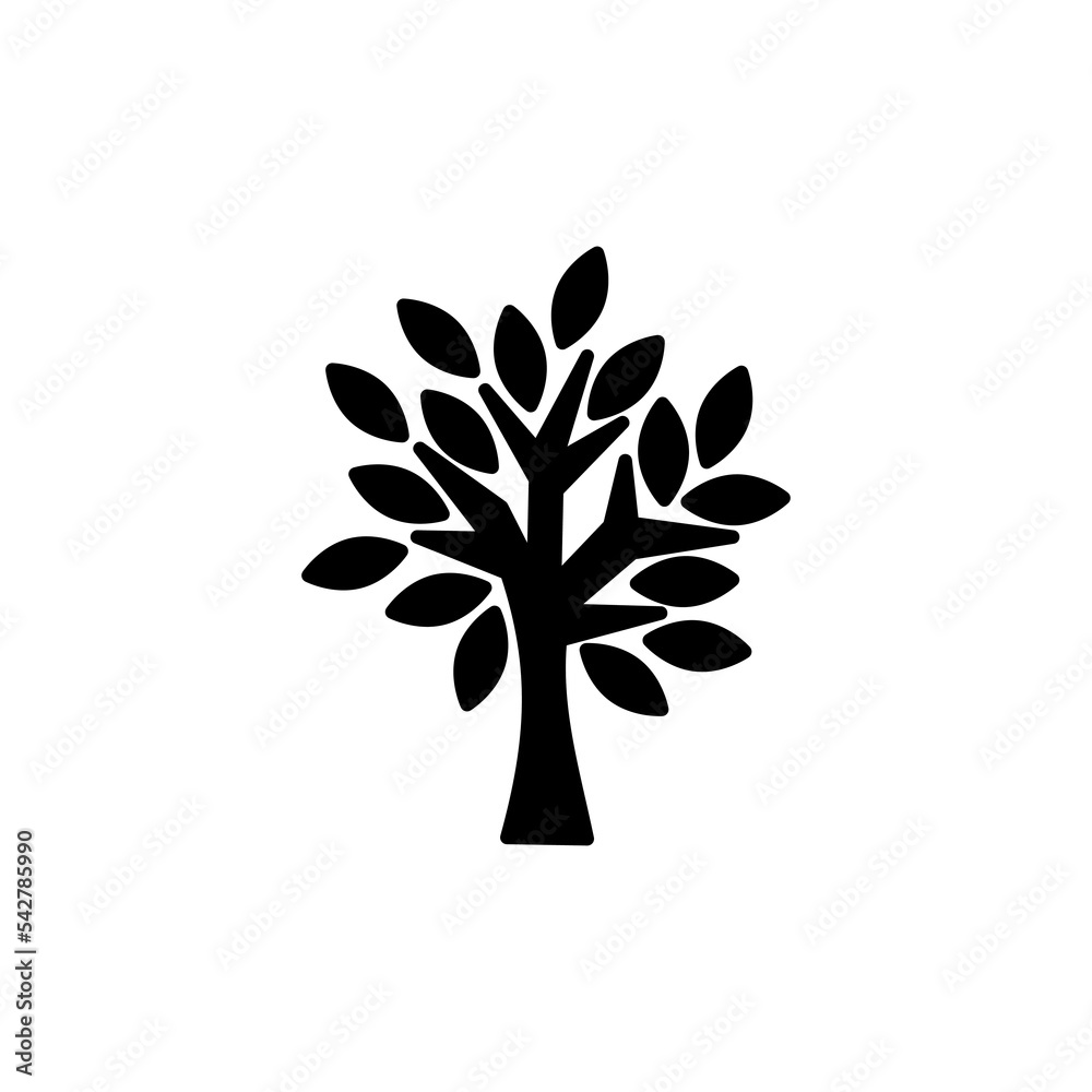 The Bodhi tree silhouette icon template. Stock Vector | Adobe Stock