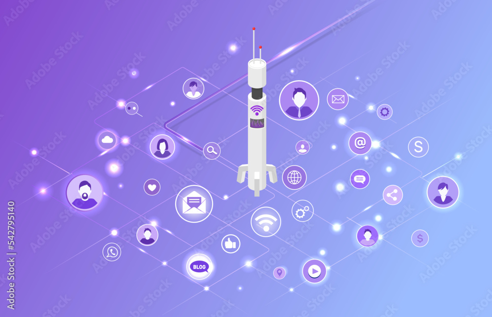 High speed network technology for connection over Internet. Wireless ...