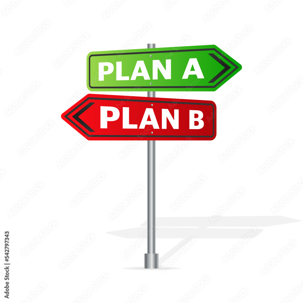 Plan b red color and plan a green color on door sign. Stock Vector ...