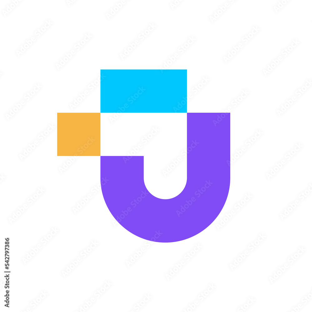 Letter J pixel technology logo design Stock Vector | Adobe Stock