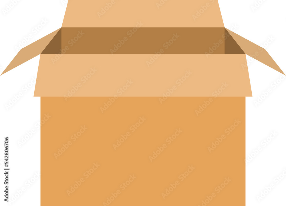Open carton box. Cardboard illustration in png. Delivery package on ...
