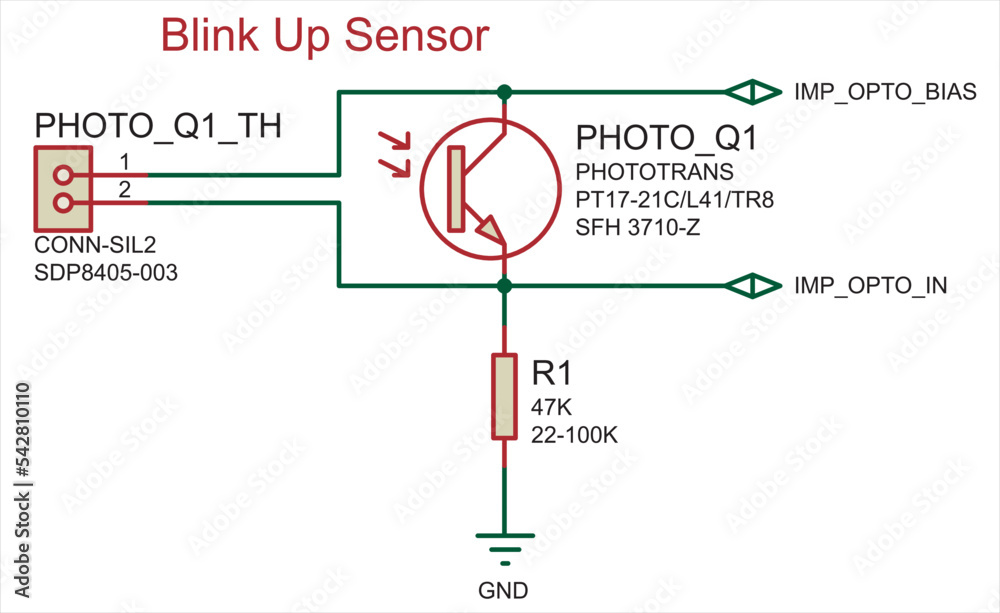 Schematic diagram of electronic device (blink up sensor). Vector ...