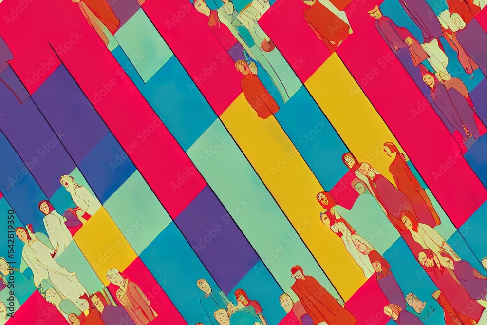 transgender crowd of people seamless pattern. International Transgender ...