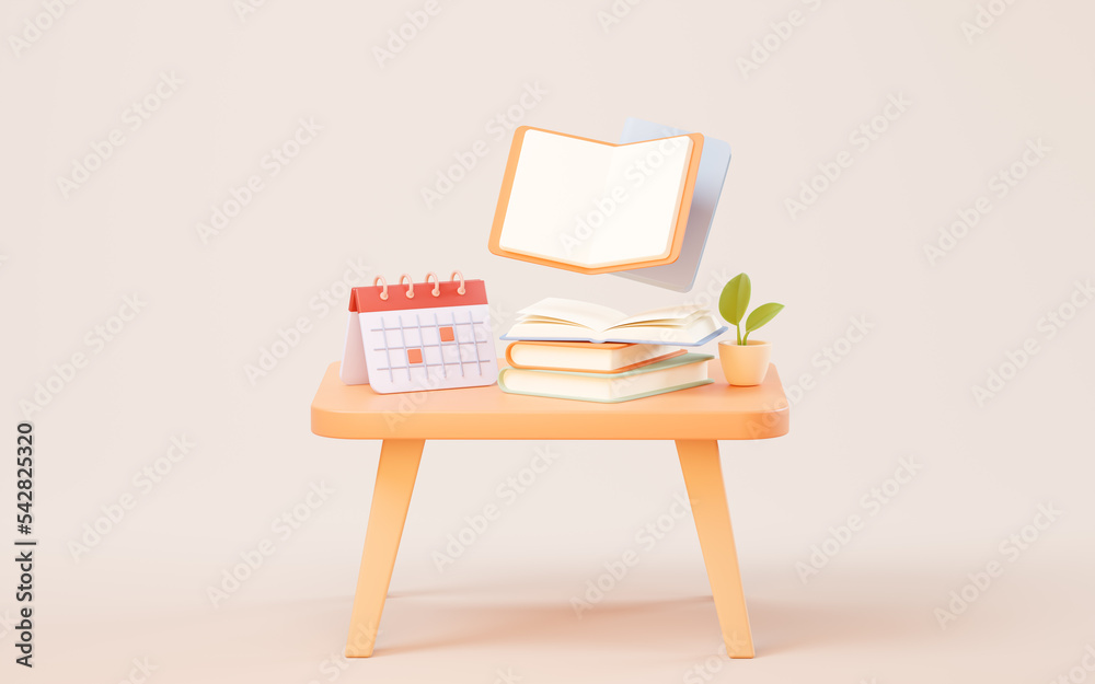 Cartoon style book, 3d rendering. Stock Illustration | Adobe Stock