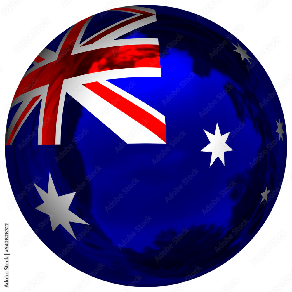 Australia_ball1.png, [PNG] Metal ball with Australian flag pattern ...