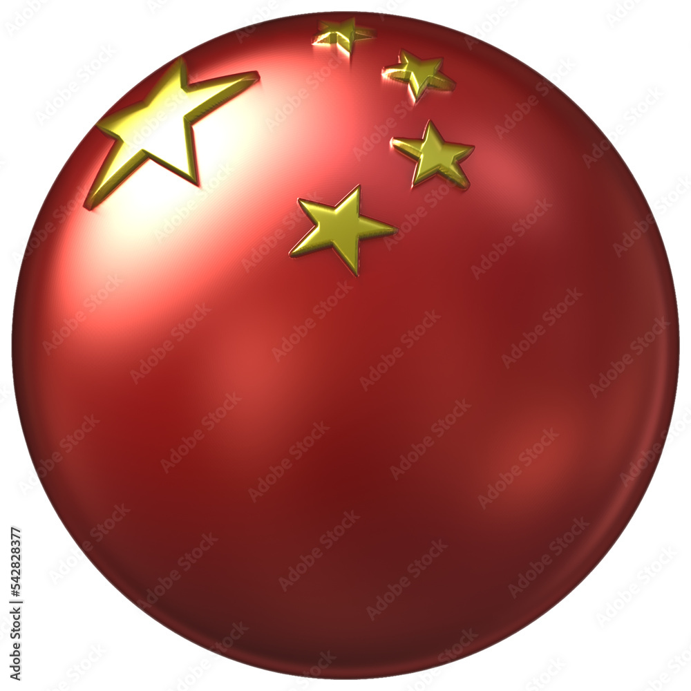 china_ball2.png, [PNG] Metal ball with Chinese flag pattern Stock ...