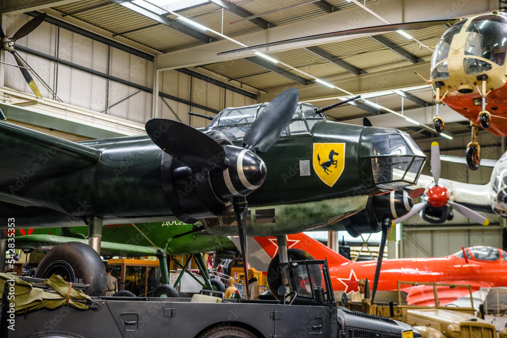 SINSHEIM, GERMANY - MAI 2022: black twin-engined bomber combat aircraft ...