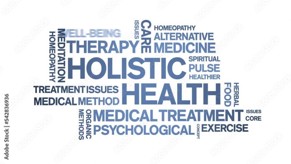 Holistic Health Science animated tag word cloud;text design animation ...