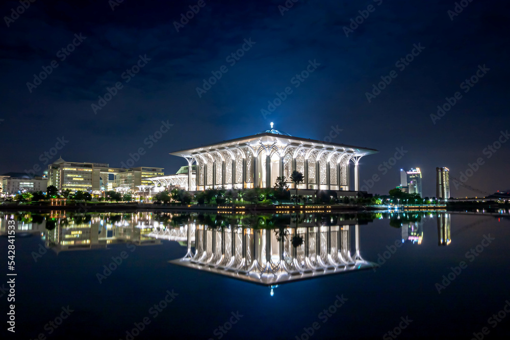 Blue Hours view at Masjid Besi ( Iron Mosque) or Masjid Tuanku Mizan ...
