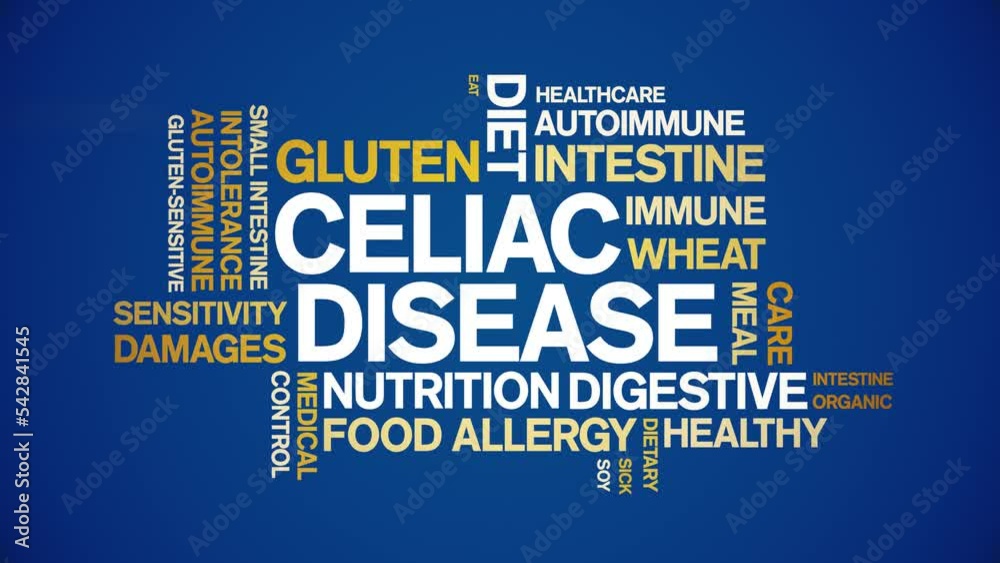 Celiac Disease animated tag word cloud;text design animation kinetic ...