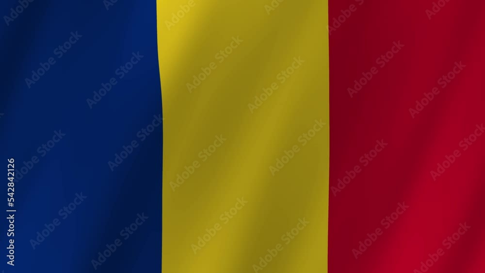Romania flag waving animation. seamless loop animation flag video ...