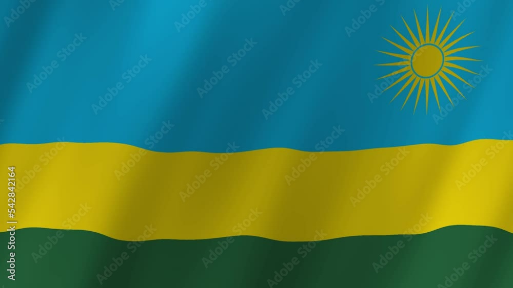 Rwanda flag waving animation. seamless loop animation flag video waving ...