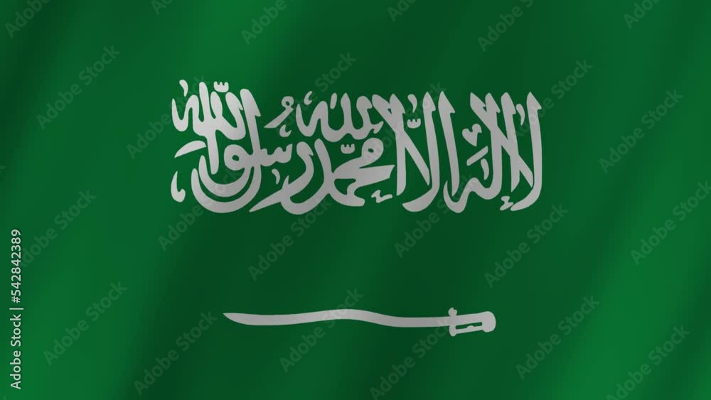 Saudi Arabia flag waving animation. seamless loop animation flag video ...