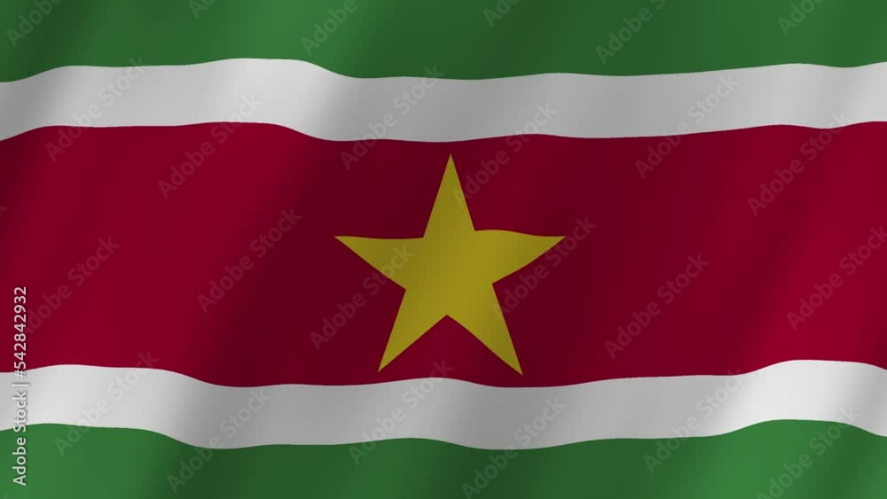 Suriname flag waving animation. seamless loop animation flag video ...