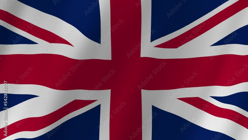 United Kingdom flag waving animation. seamless loop animation flag ...