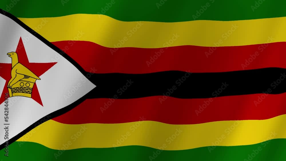 Zimbabwe flag waving animation. seamless loop animation flag video ...