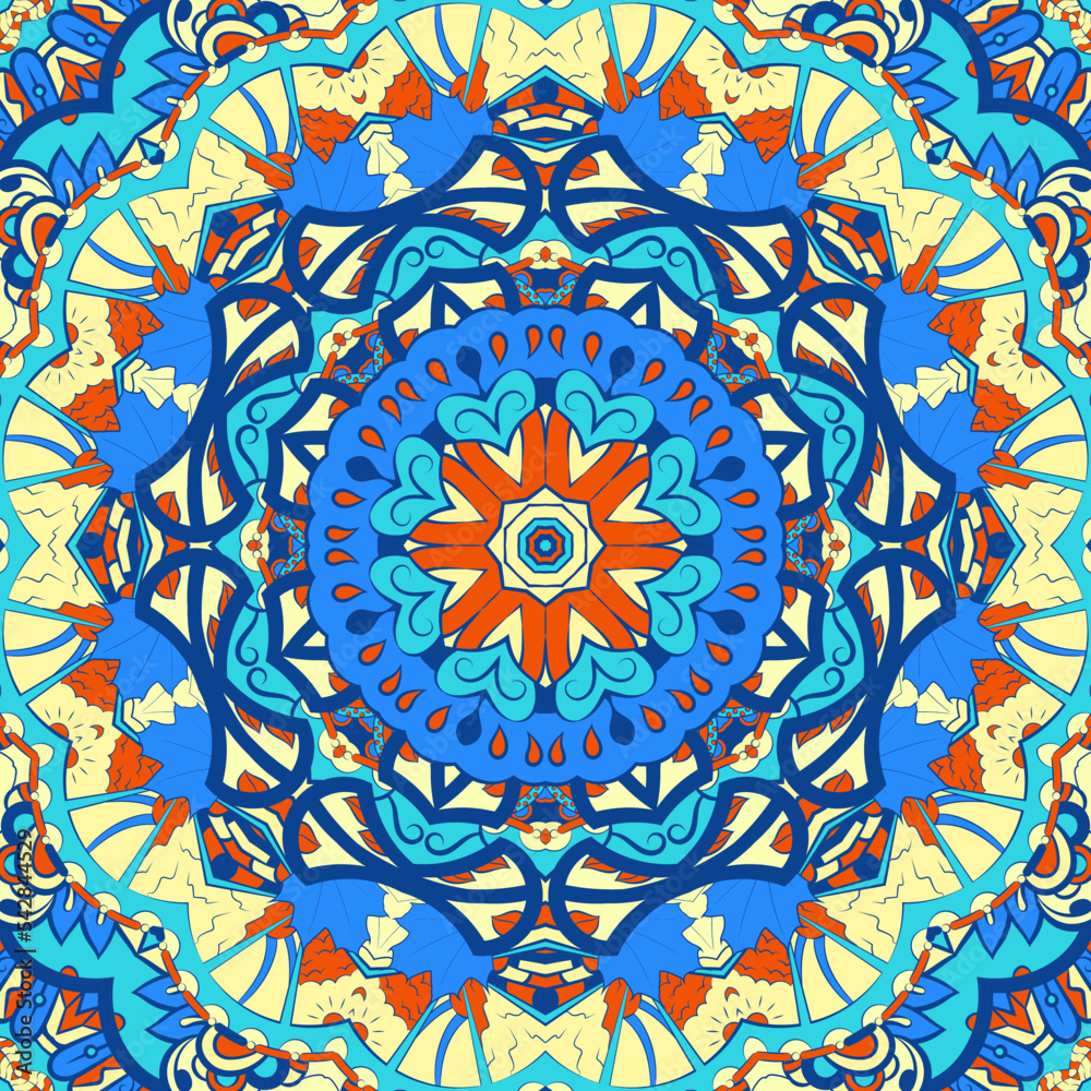 Seamless tile texture. Tracery mehndi design image. Ethnic doodle art ...