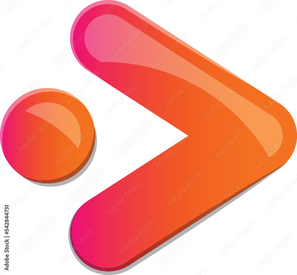 Abstract play button logo illustration in trendy and minimal style ...