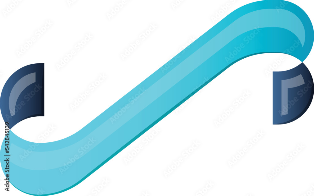 Abstract folded ribbon logo illustration in trendy and minimal style ...