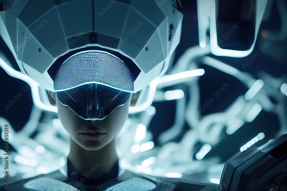 Stunning photorealistic cyborg portrait, ai generated illustration ...