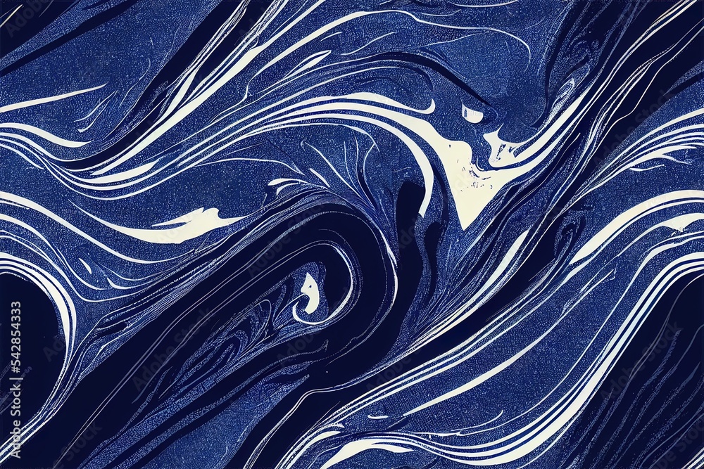 Navy Blue Swirl Design