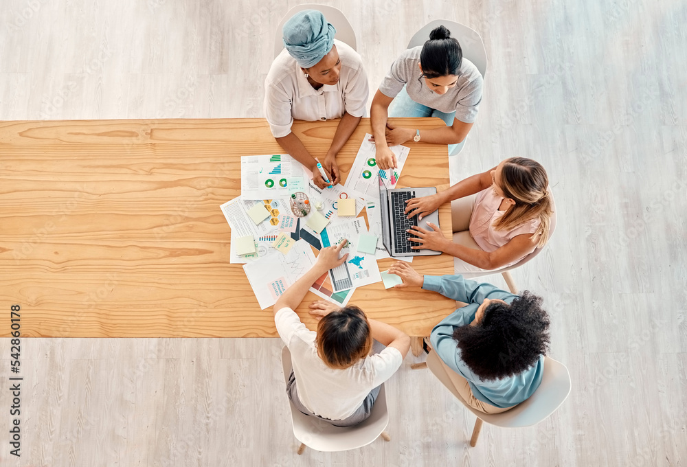 Finance, business meeting and collaboration with business people ...