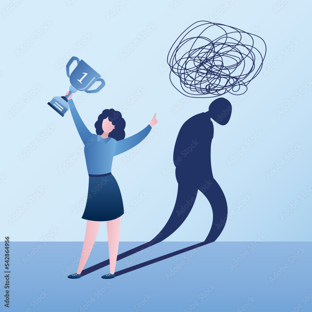 Female person is successful on outside has many psychological problems ...