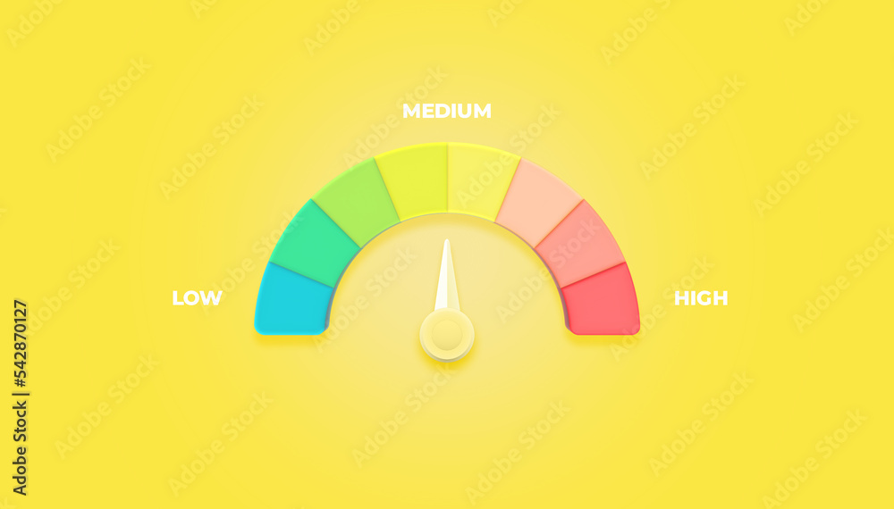 Risk Management, Arrow point scale speed medium status yellow ...