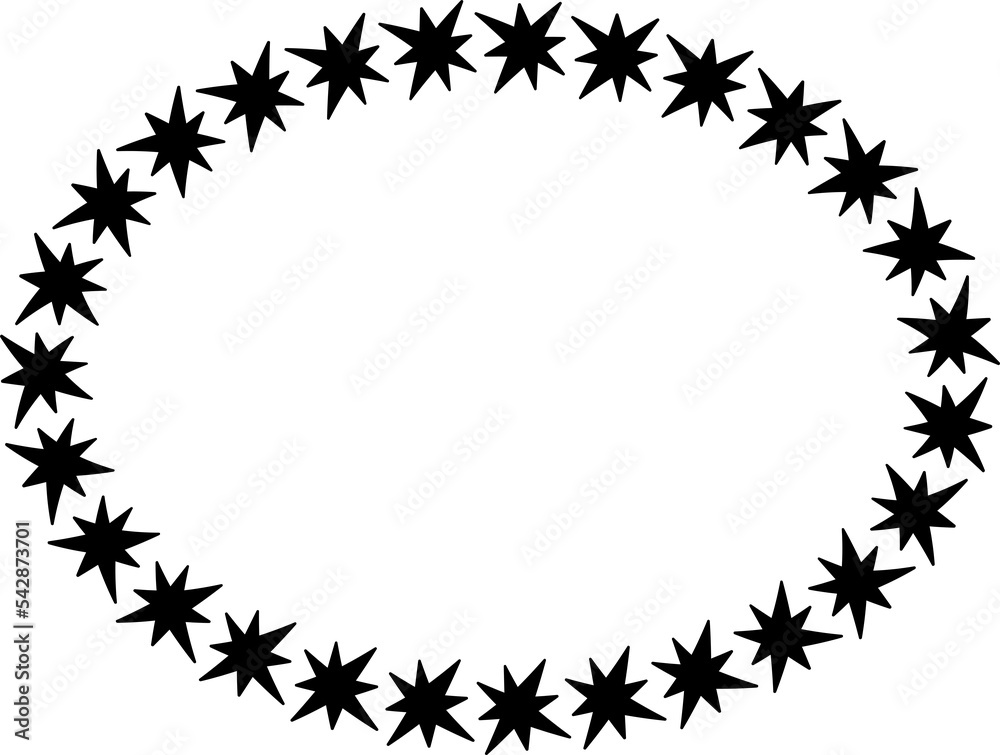 Oval frame stars christmas lights on transparent background . Magic ...