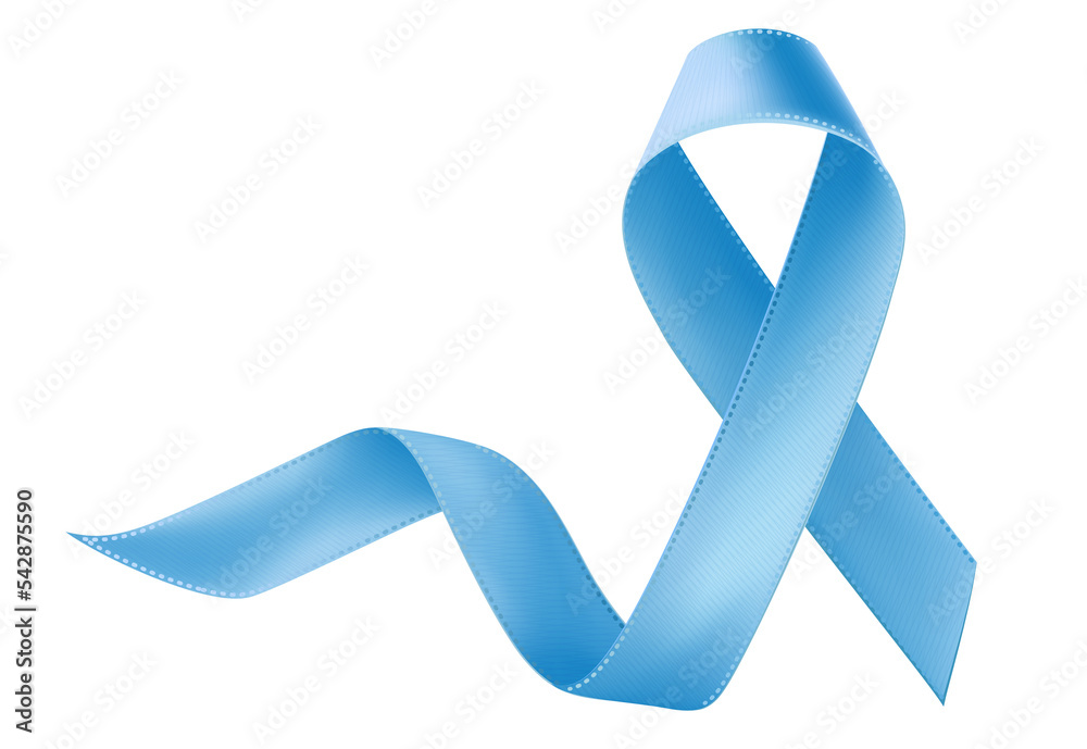 International Symbol of Prostate Cancer Awareness Month Blue Ribbon on ...