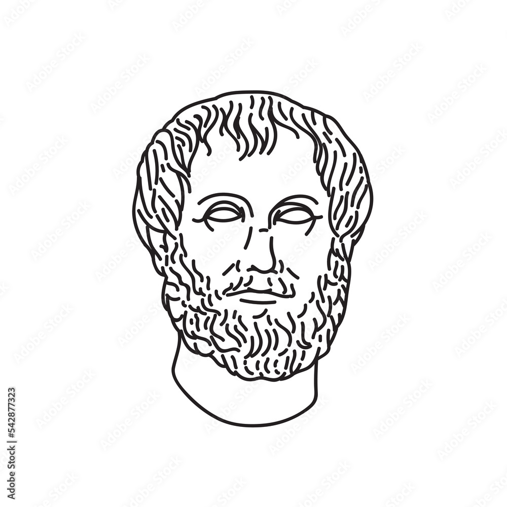 Aristoteles philosopher portrait in line art style. Vector illustration ...