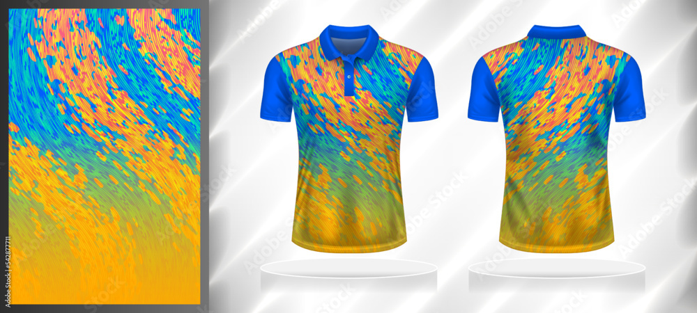 Vector sport pattern design template for Polo T-shirt front and back ...