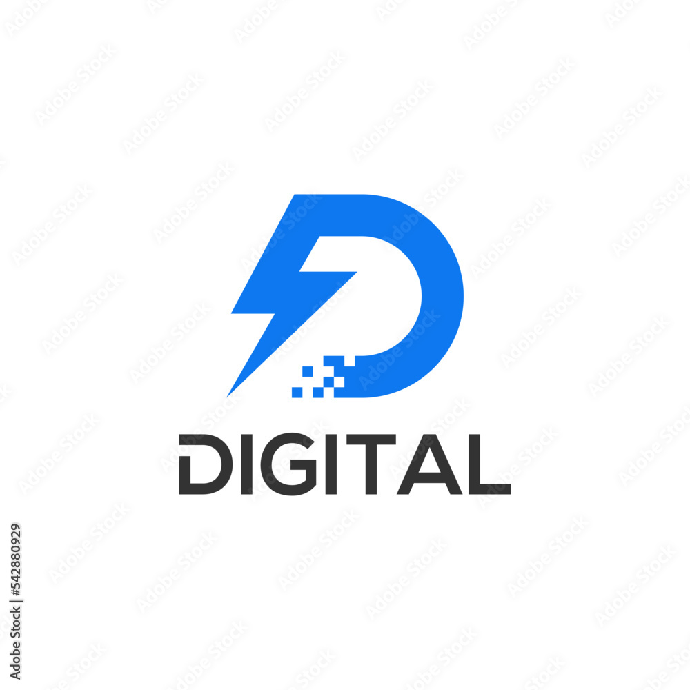 letter d digital logo design templates Stock Vector | Adobe Stock
