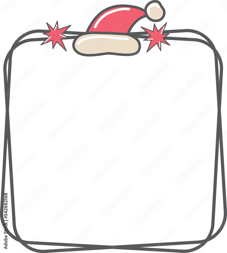 Santa hat square festive frame on a transparent background. PNG Stock ...