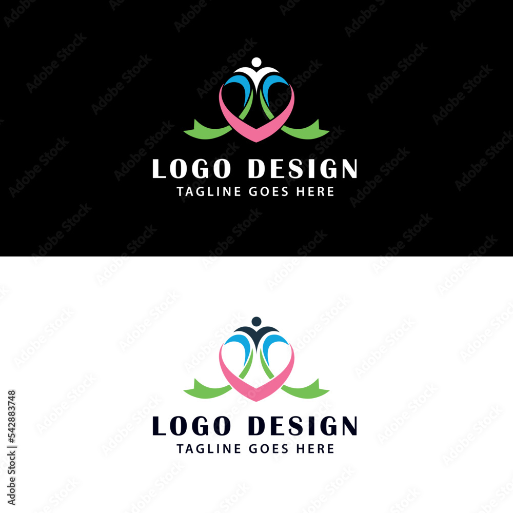 Cancer NGO logo design - Heart shape logo design Stock Vector | Adobe Stock