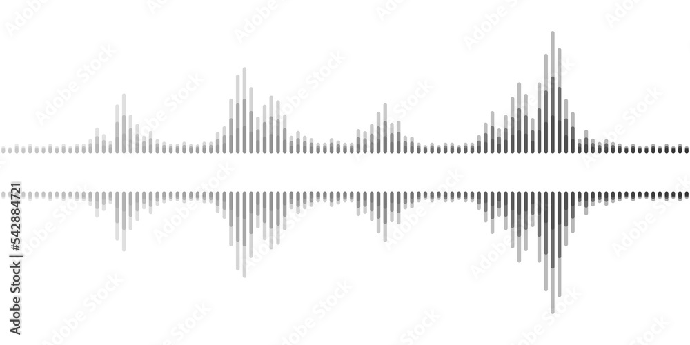 Abstract sound wave stripe lines black grey gradient equalizer isolated ...