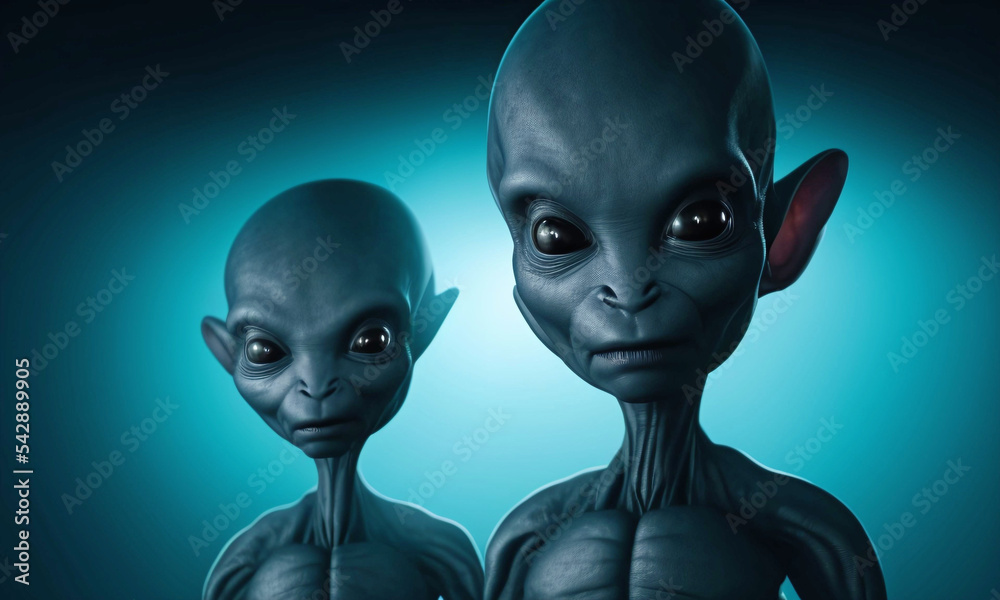 fantasy illustration of gray alien lifeform from reticuli system with ...