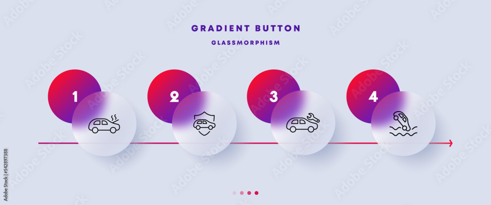 Road signs set icon. Car falling into water, overheating, protection ...