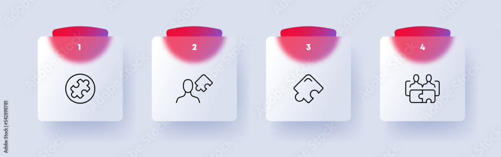Puzzles set icon. Creative idea, solve problems, perform tasks ...
