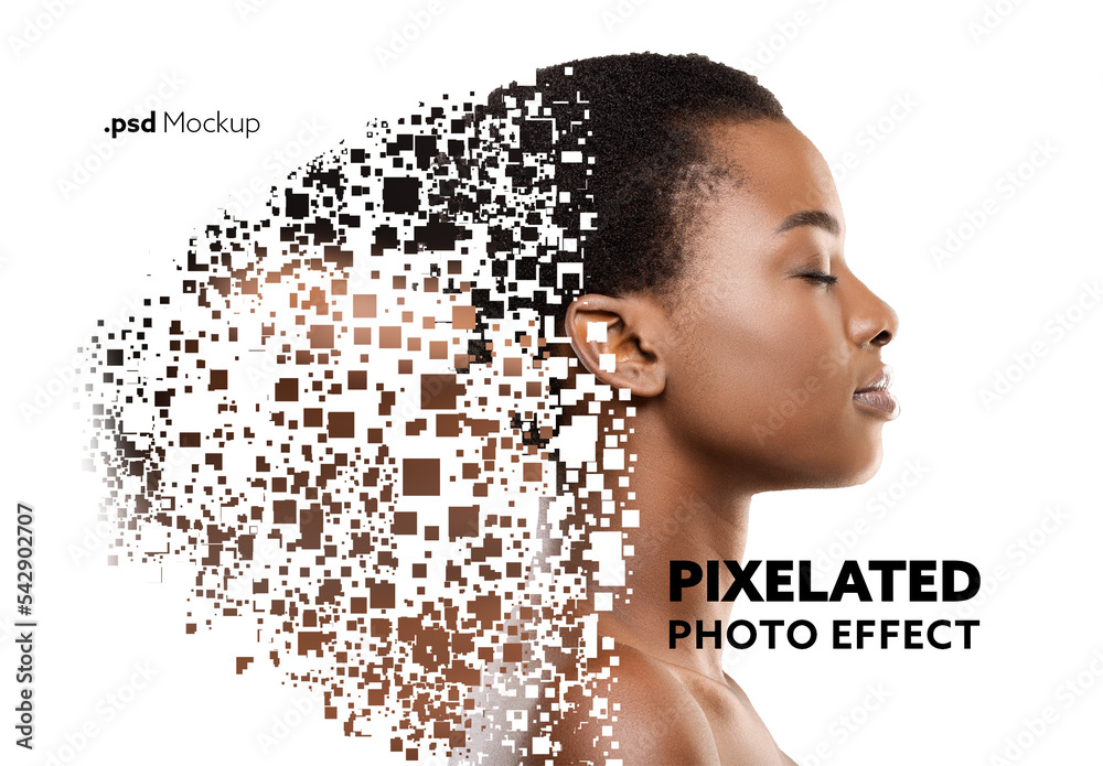 Pixelated Photo Effect Stock Template | Adobe Stock