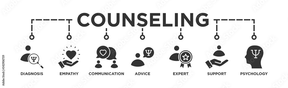 Counseling banner web icon vector illustration concept for counseling ...