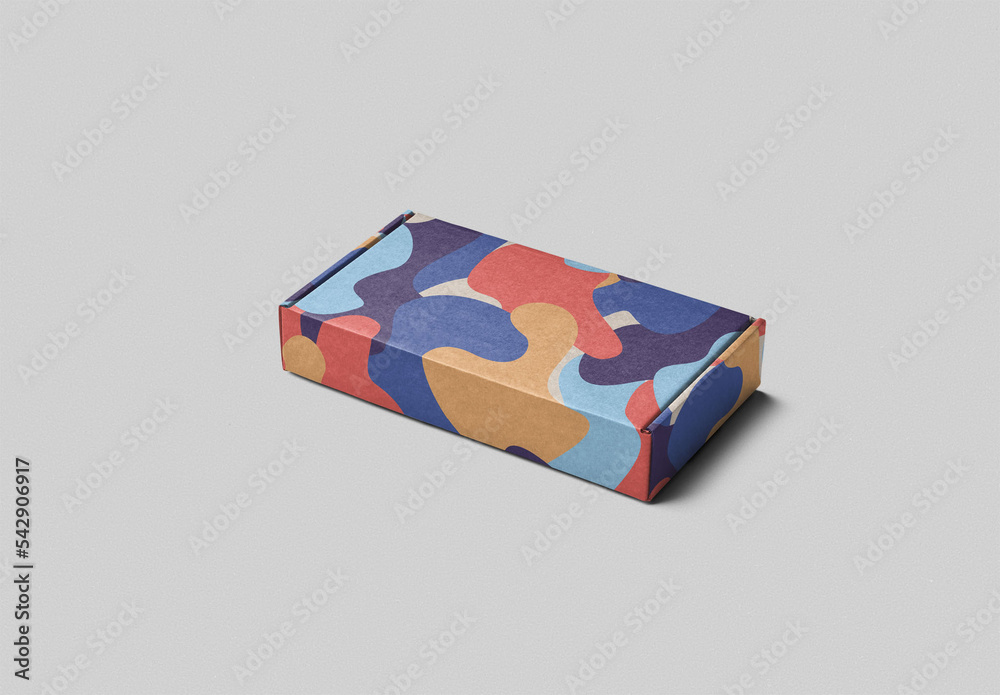 Foldable Cardboard Box Mockup With Customizable Background Stock ...