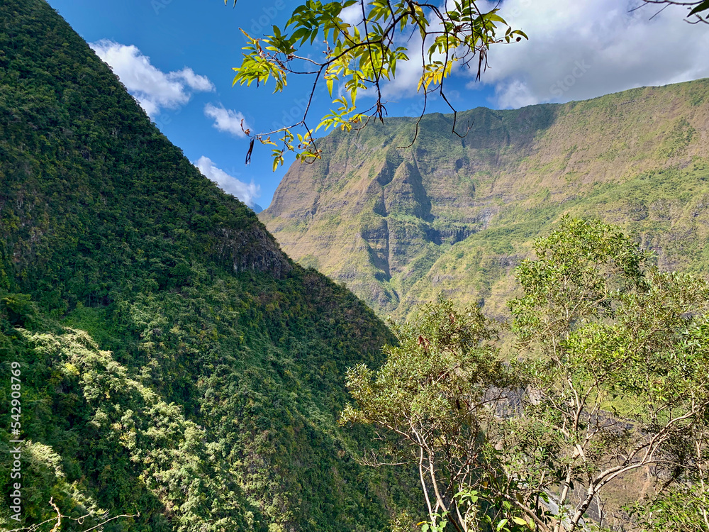 Paysage de montagnes sur l'île de la Réunion Stock Photo | Adobe Stock