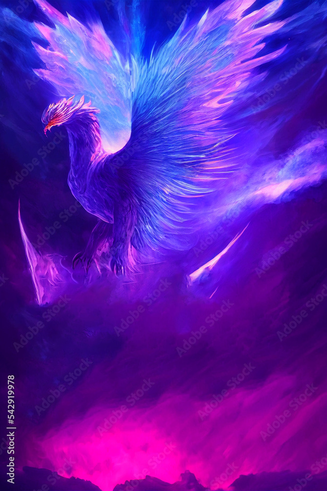 Purple Phoenix Bird