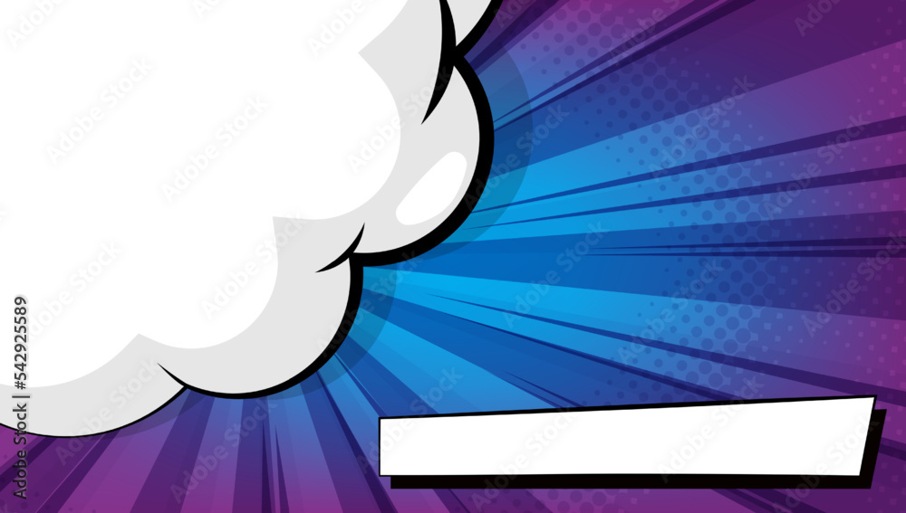 Comic pop art abstract frame background with cartoon cloud Stock Vector ...