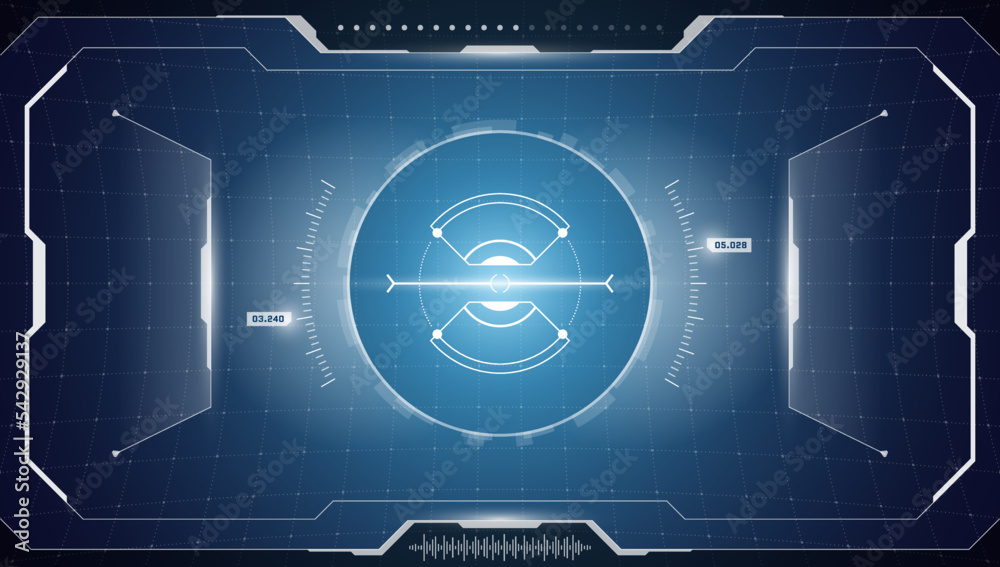 VR HUD digital futuristic interface cyberpunk screen. Sci-fi virtual ...