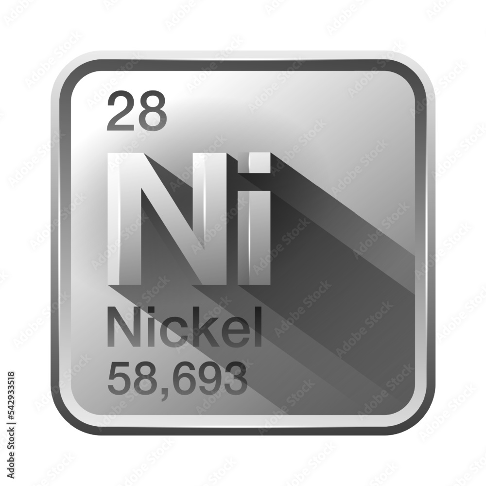 Nickel periodic table element metallic 3D icon Stock Vector | Adobe Stock