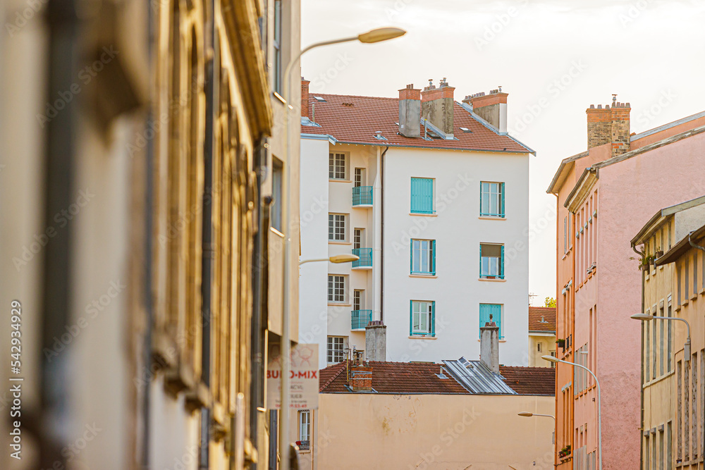Vue de différents quartier de la croix rousse à Lyon Stock Photo ...